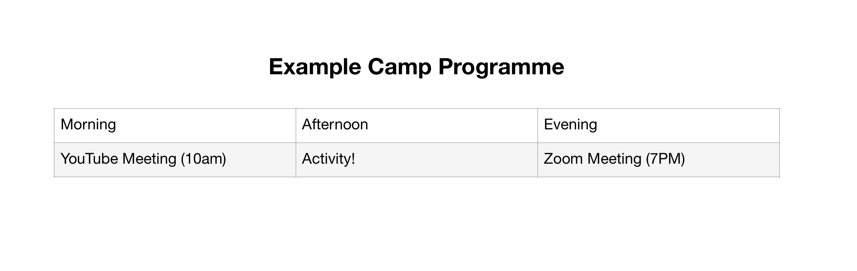 Example Camp « Child Evangelism Fellowship of Ireland